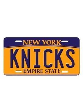 Accents | New York Knicks Novelty Aluminum License Plate With Blue And ...